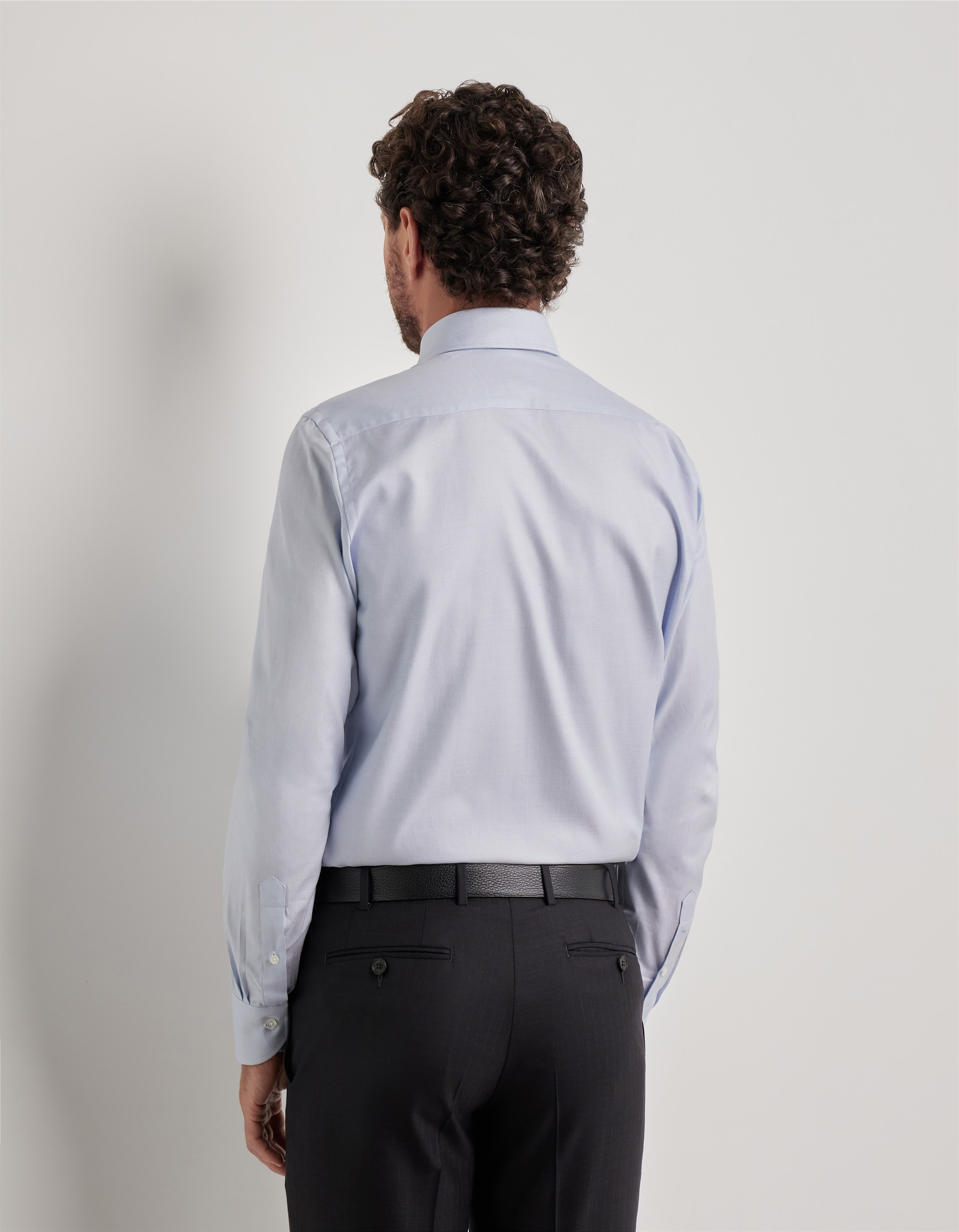 Men's cotton shirt light blue with stays - Canali EU