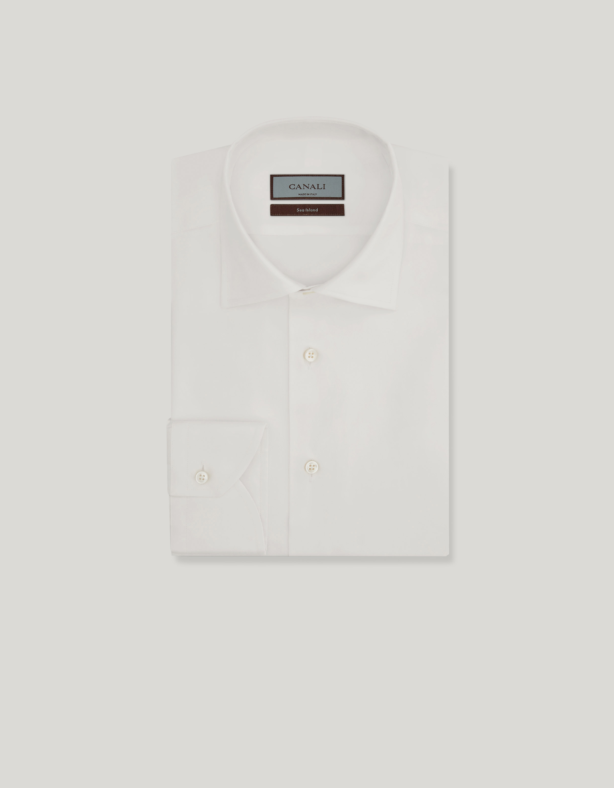 Regular fit men's shirt in white cotton twill - Canali EU