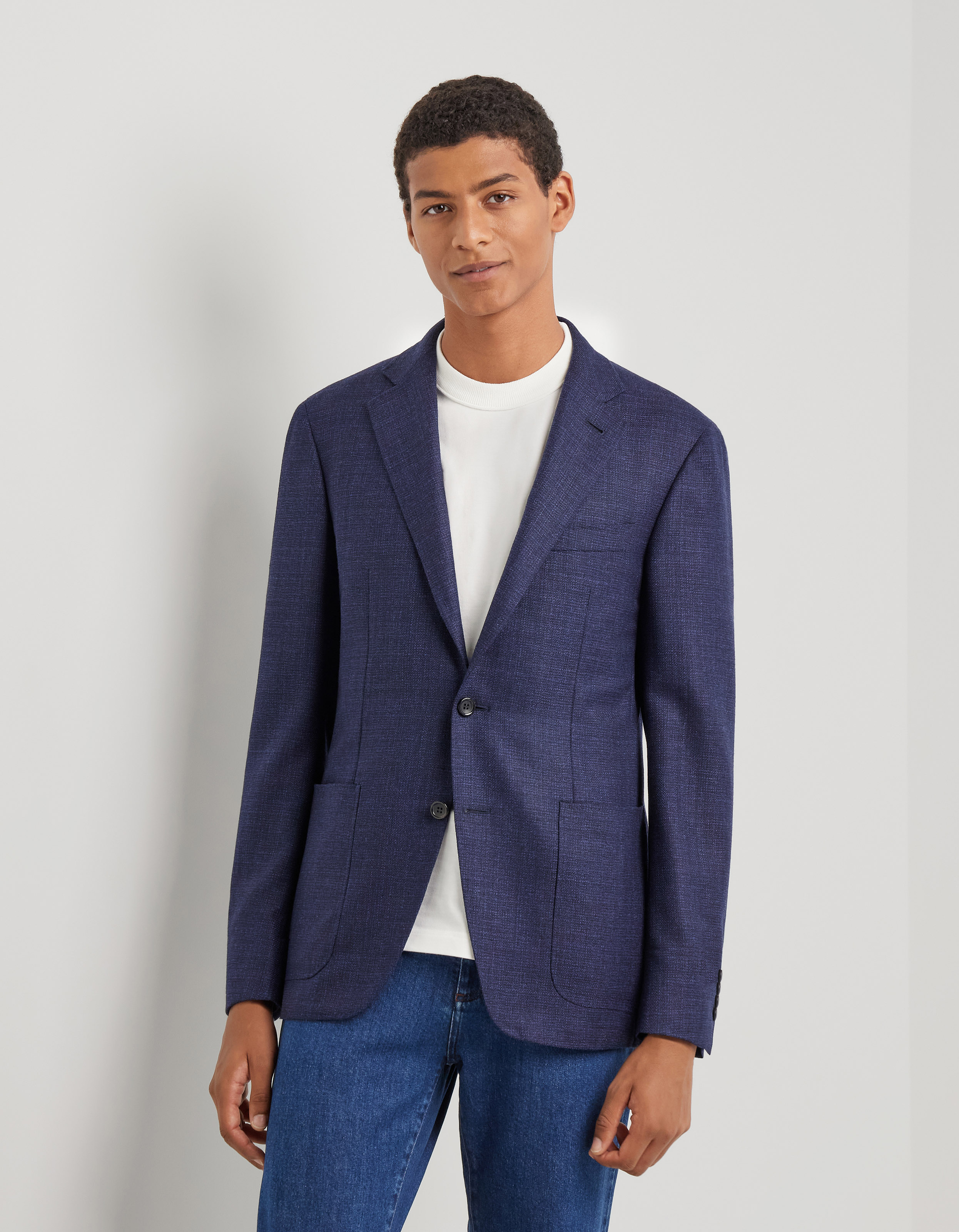 Men’s blue pure wool jacket - Canali INTL